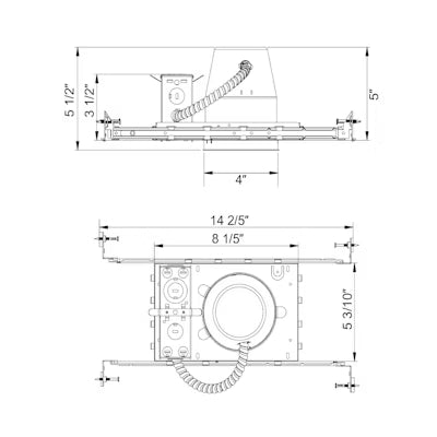 Envision LED 4" IC Rated Can: New Construction, C4-NC-ICAT-LED – Rock ...