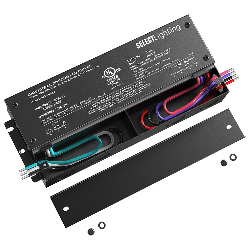 60W 24V Dimmable Driver, 4-in-1 (ELV, MLV, 0-10V, TRIAC), IP65 Waterpr – Rock Lighting & Electric