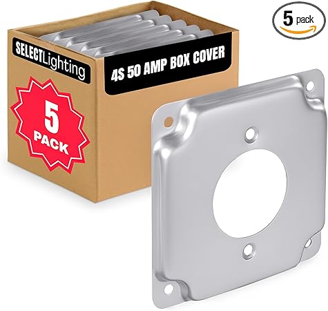 SELECT 5 Pack 4-Inch Square (4S) Electrical Outlet Box Cover, 1/2-Inch ...