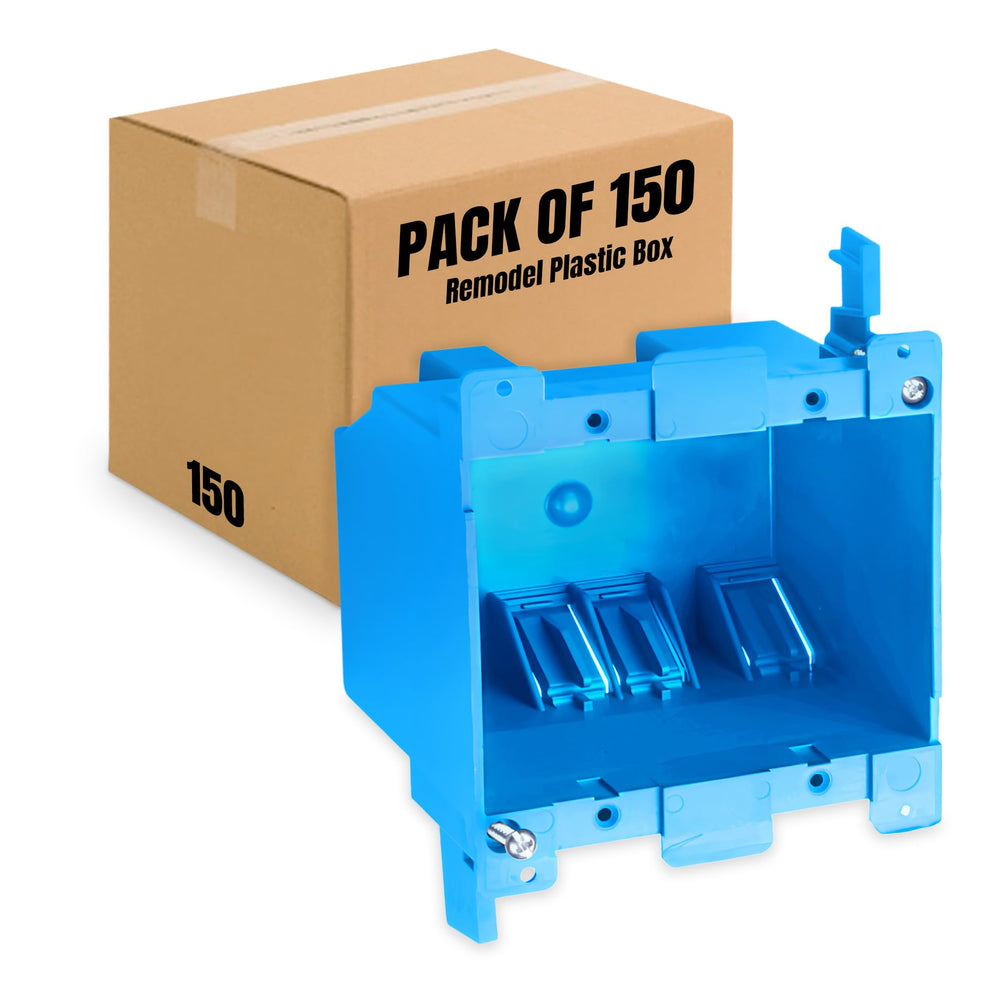 Select 12 Pack Adjustable Plastic Box 3-Gang PVC New Work Standard Swi ...