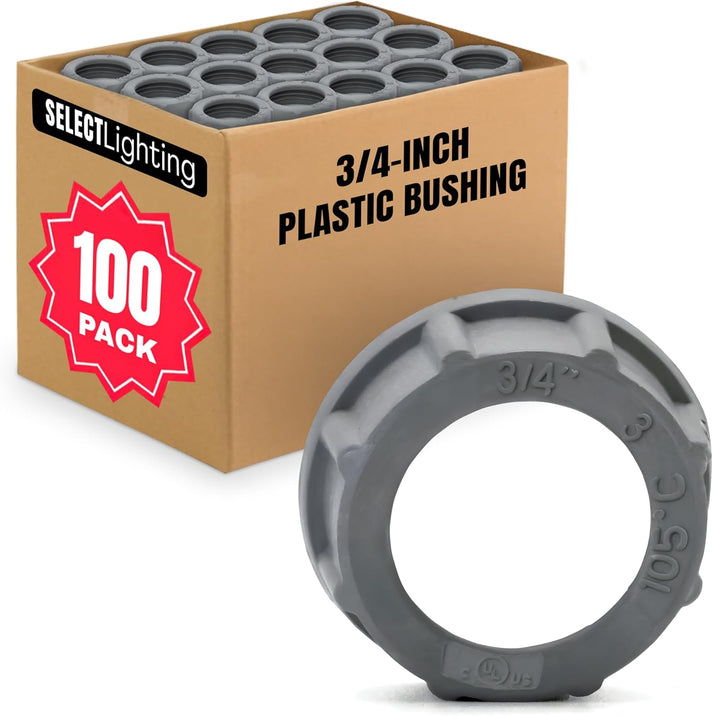 SELECT 100 Pack Insulated Plastic Bushing, 3/4 Inch Rigid PVC Electric ...