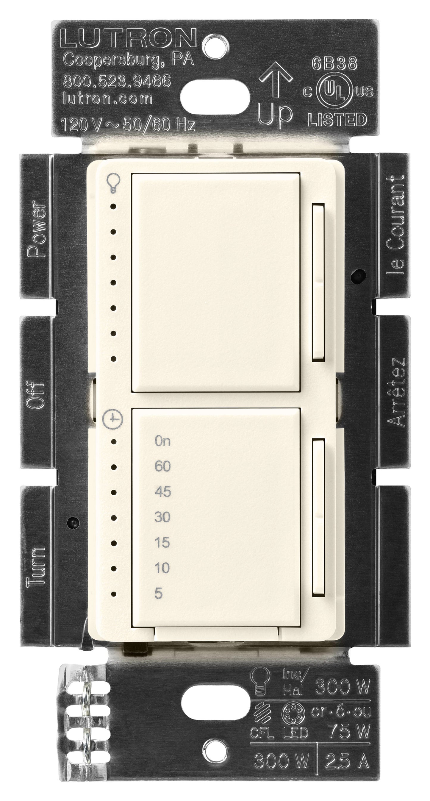Lutron Maestro Dual LED+ Dimmer / Timer, Biscuit, MACL-L3T251-BI – Rock ...