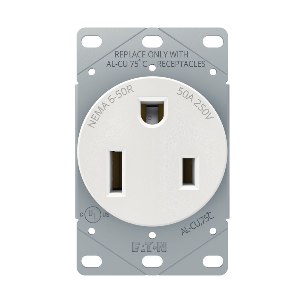 EATON AH1254W-BOX ETN Recp Single Flush 50A 250V 2P3W BK - Rock ...
